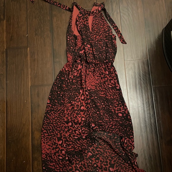 Dresses | Red And Black Leopard Print Dress | Poshmark